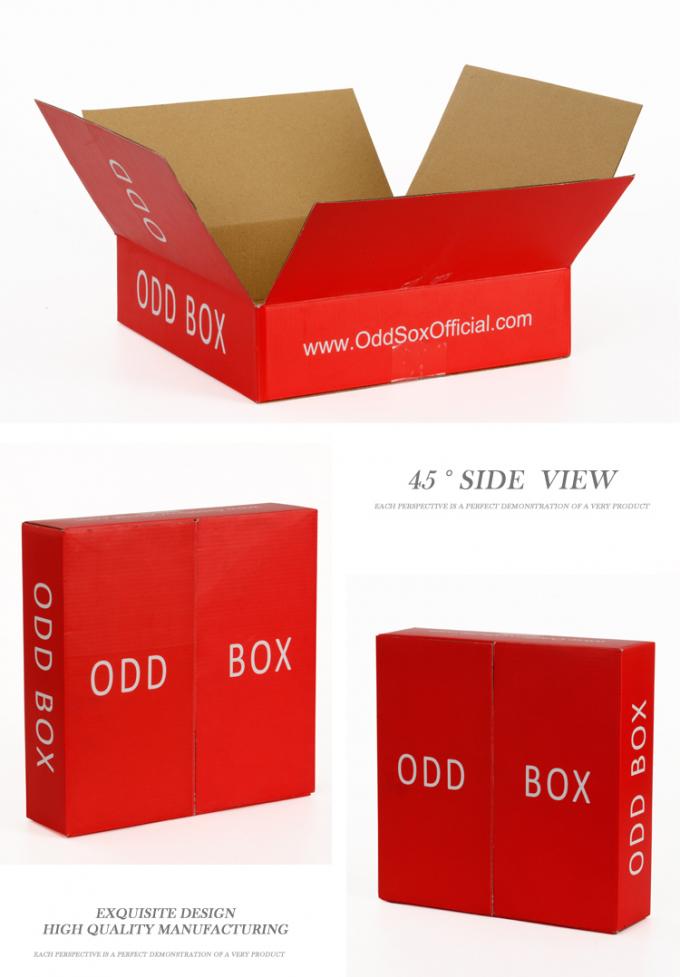 Red Corrugated Cardboard Packaging Box ,reusable Custom Printed